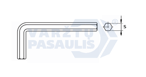 Varžtų pasaulis: DIN911 SW5-Zn (raktas vidiniam šešiakampiam varžtui) [vnt.]