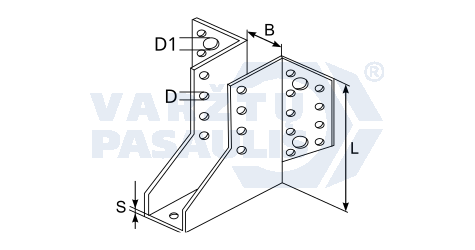 Varžtų pasaulis: Sijos atrama KOMBI 51x105x2 [vnt.]