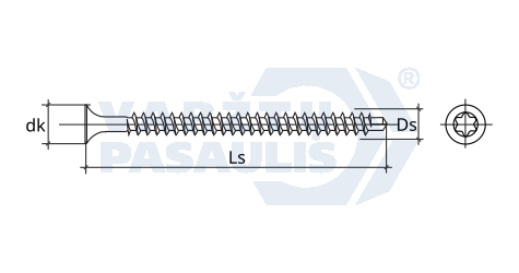 Varžtų pasaulis: Savigręžis metalui 4,8x70-SQ CERAMIC, WSR-T TORX, WKRET-MET [vnt.]